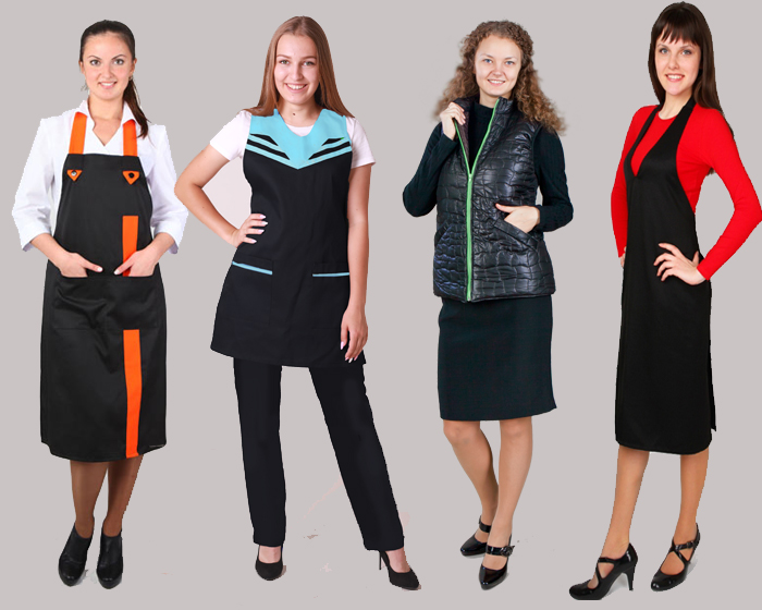 униформа персонала по цветовым сочетаниям
